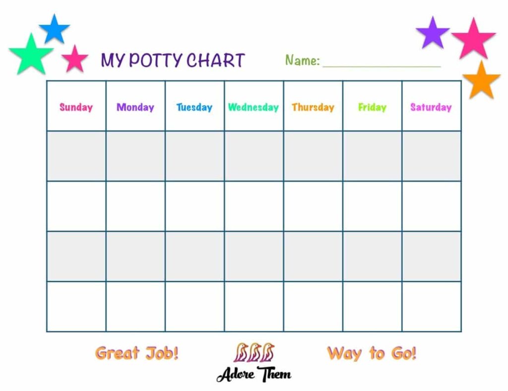Free Potty Training Reward Chart Adore Them Parenting