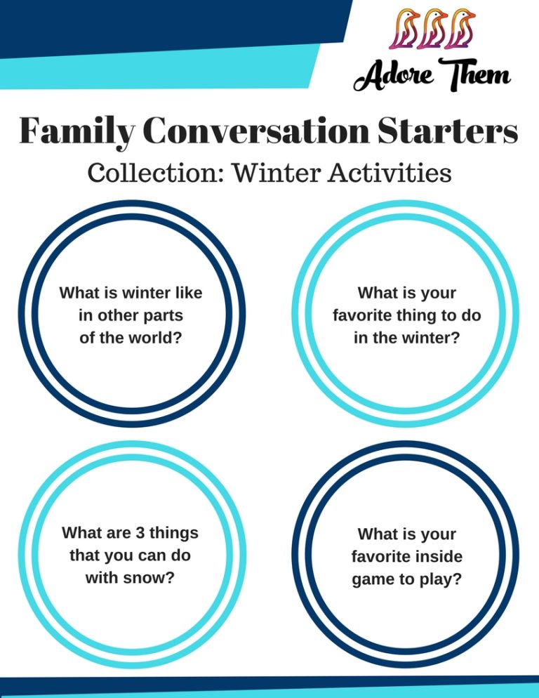 Family Conversation Starters - Winter Activities Collection - Adore ...