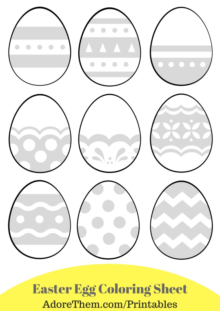 Easter Egg Coloring Sheets - Adore Them Parenting