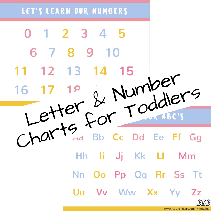 Letter and Number Printables for Toddlers - Adore Them Parenting