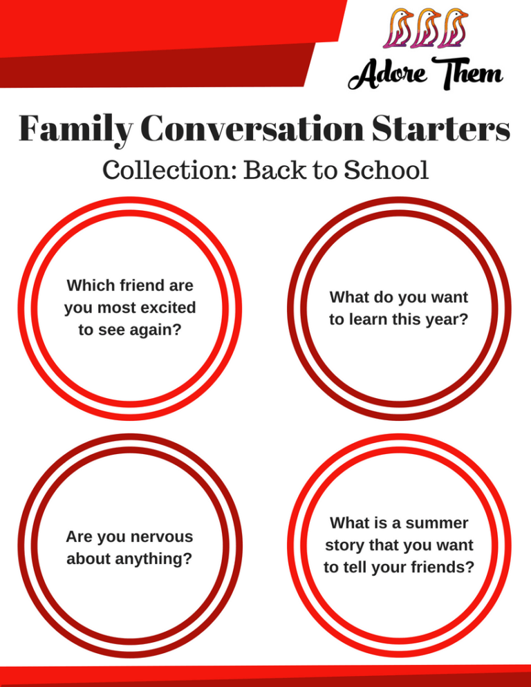 Family Conversation Starters - Adore Them Parenting