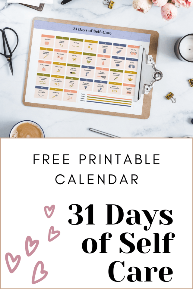 31 Day Self Care Calendar for the New Year - Adore Them Parenting
