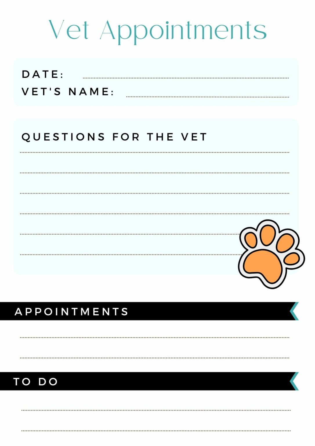 Pet Information Kit – Free Pet Printables for Your Family - Adore Them ...