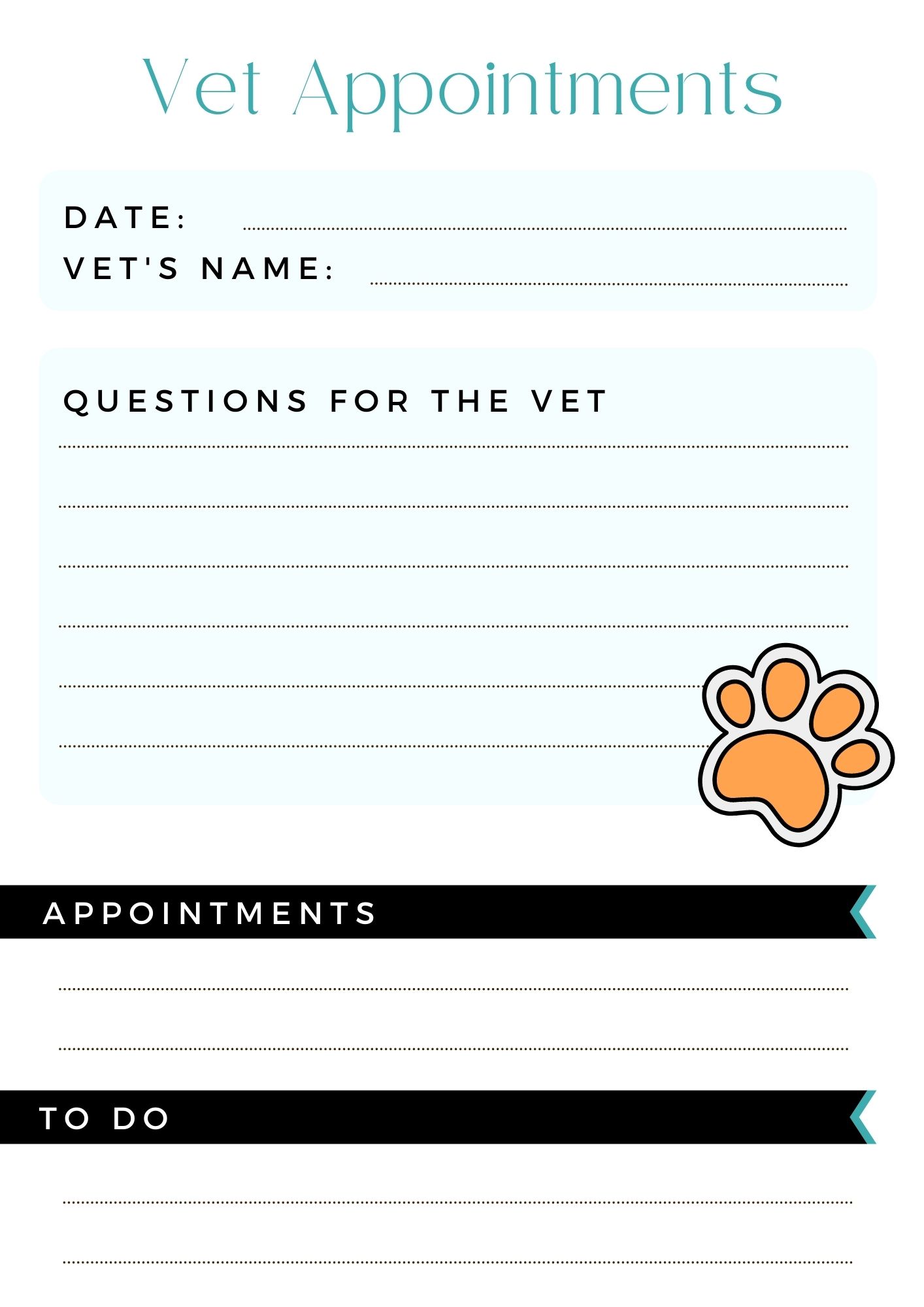 Pet Information Kit - Free Pet Printables for Your Family