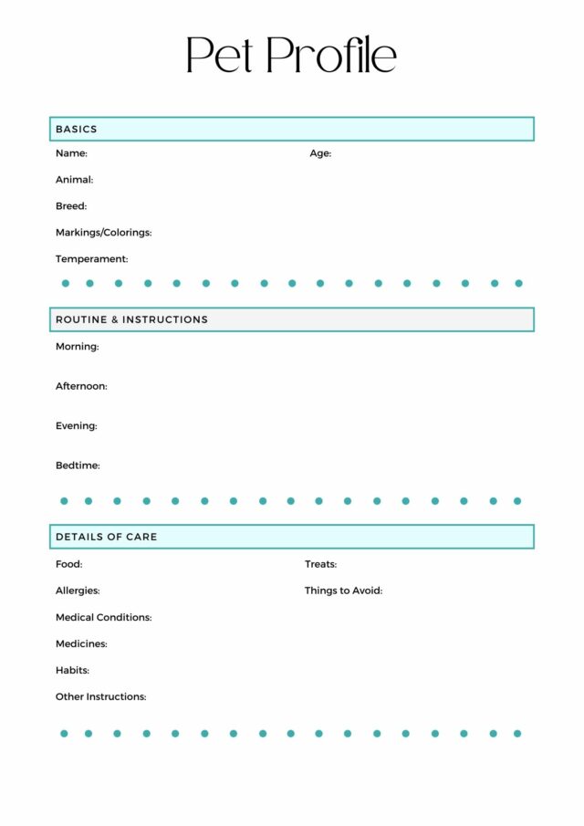 Pet Information Kit – Free Pet Printables for Your Family - Adore Them ...