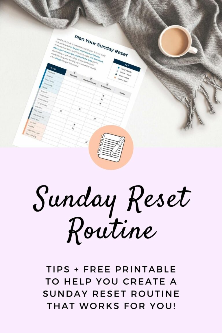 Free Printable Checklist: How To Prioritize Your Sunday Reset Routine